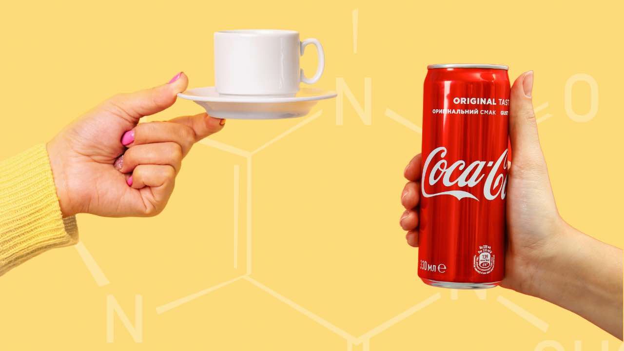 Caffeina Ne Contiene Di Pi Una Lattina Di Coca Cola O Una Tazza Di Caff Caffeina Ne Contiene Di Pi Una Lattina Di Coca Cola O Una Tazza Di Caff